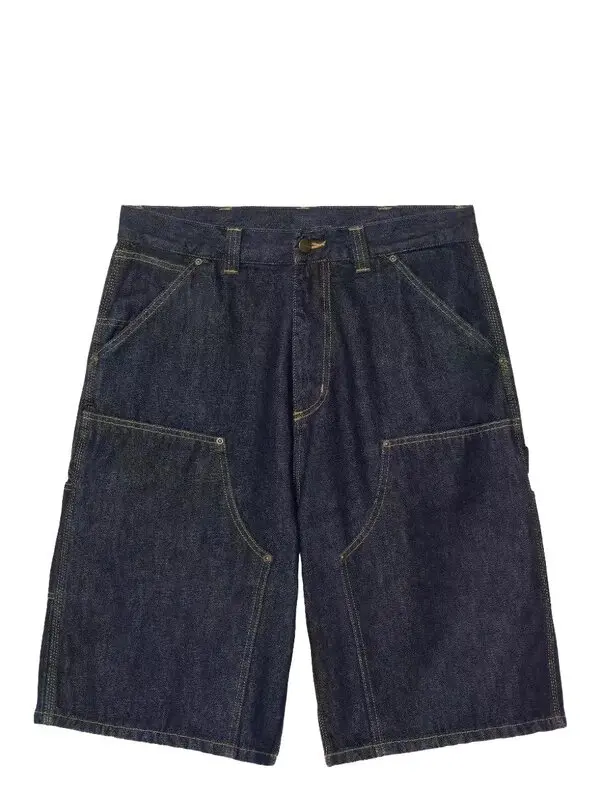 Carhartt Work In Progress Double Knee Denim Shorts - Blue