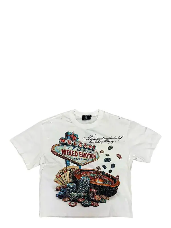 Mixed Emotion Lottery Graphic-print T-shirt - White