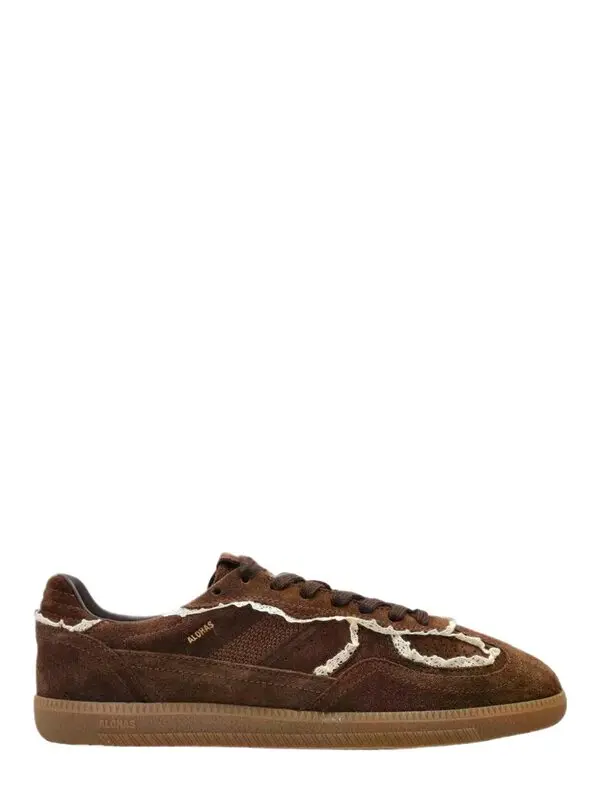 ALOHAS Crochet-trim Suede Sneakers - Brown