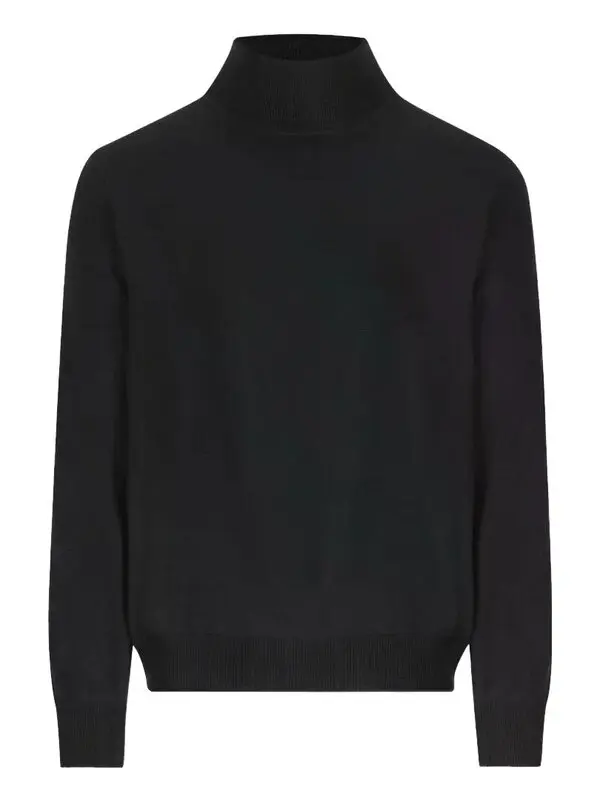Tagliatore Roll-neck Fine Knit Sweater - Black