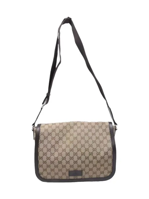 Gucci Gg Monogram Flap Messenger Bag - Grey