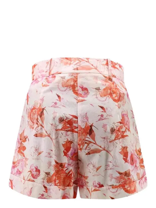 ACTUALEE Floral-print Pleated Shorts - Neutrals