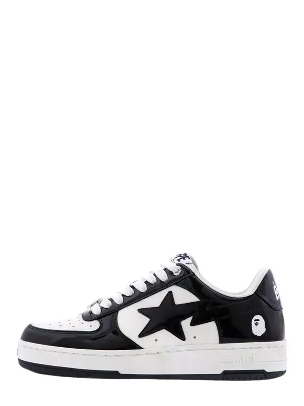 A BATHING APE Sta #1 M2 Patent Leather Sneakers - Black