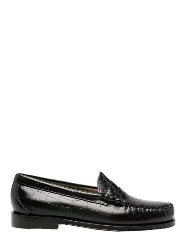 G.H.BASS Weejun Heritage Larson Crocodile-embossed Loafers - Black