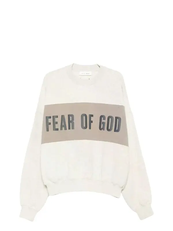 Fear Of God Panelled Logo Crewneck Sweater - Neutrals