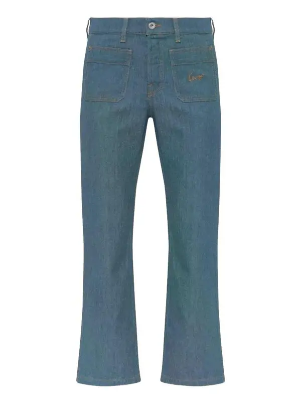 Kenzo Logo-embroidered Patch-pocket Jeans - Blue