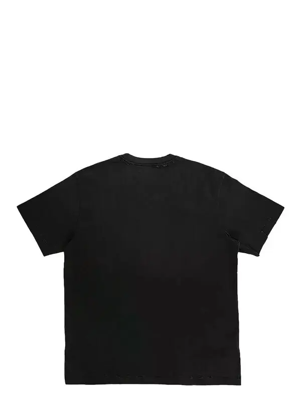 PURPLE BRAND Logo-print Distressed T-shirt - Black