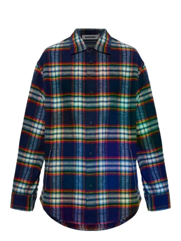 DARKPARK Check-pattern Cotton Shirt - Blue