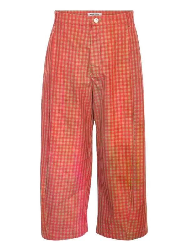 Henrik Vibskov Open Dart Checked Trousers - Red
