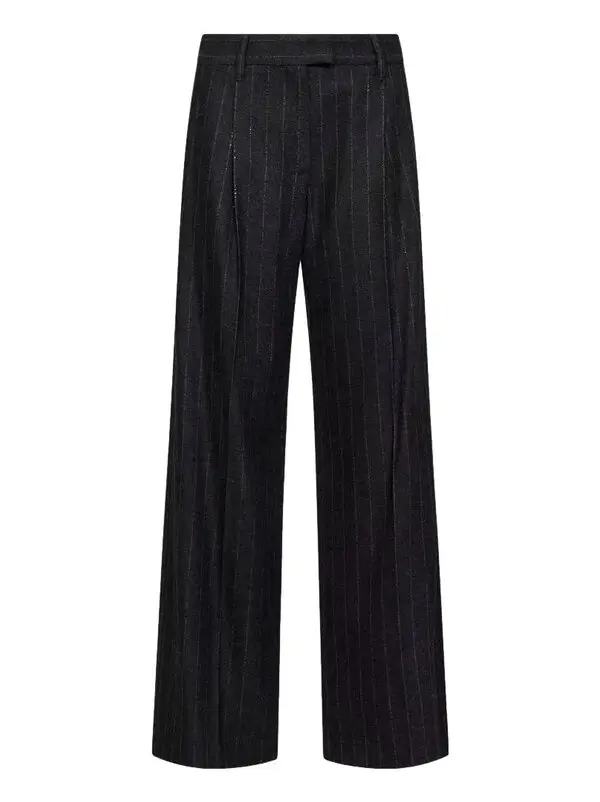 Brunello Cucinelli Stripe-pattern Tailored Trousers - Grey