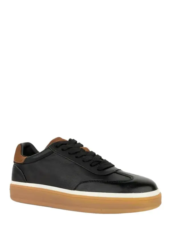 LINDA BAUMANN Leather Panelled Sneakers - Black