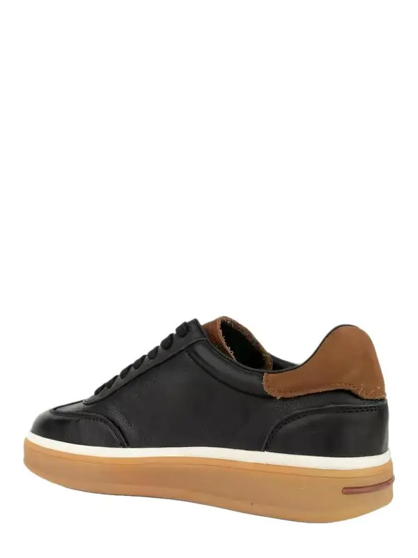 LINDA BAUMANN Leather Panelled Lace-up Sneakers - Black
