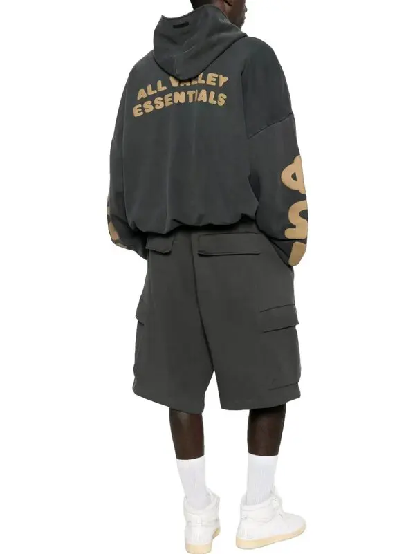 Fear Of God Logo-print Zip-up Hoodie - Grey