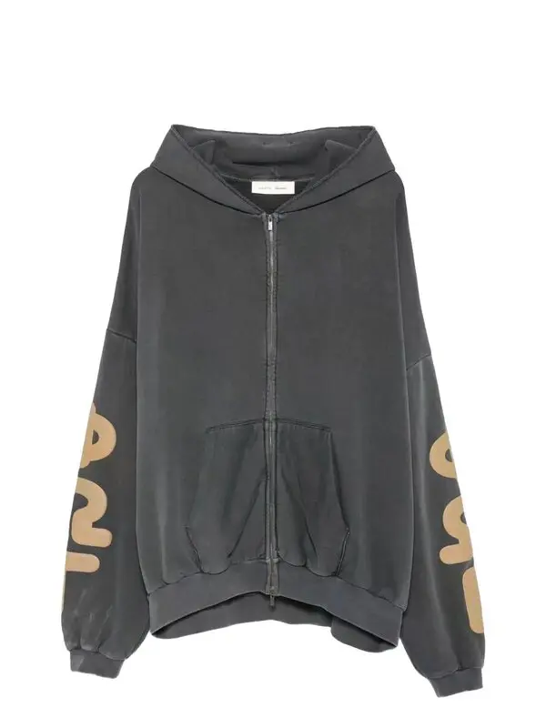 Fear Of God Logo-print Zip-up Hoodie - Grey