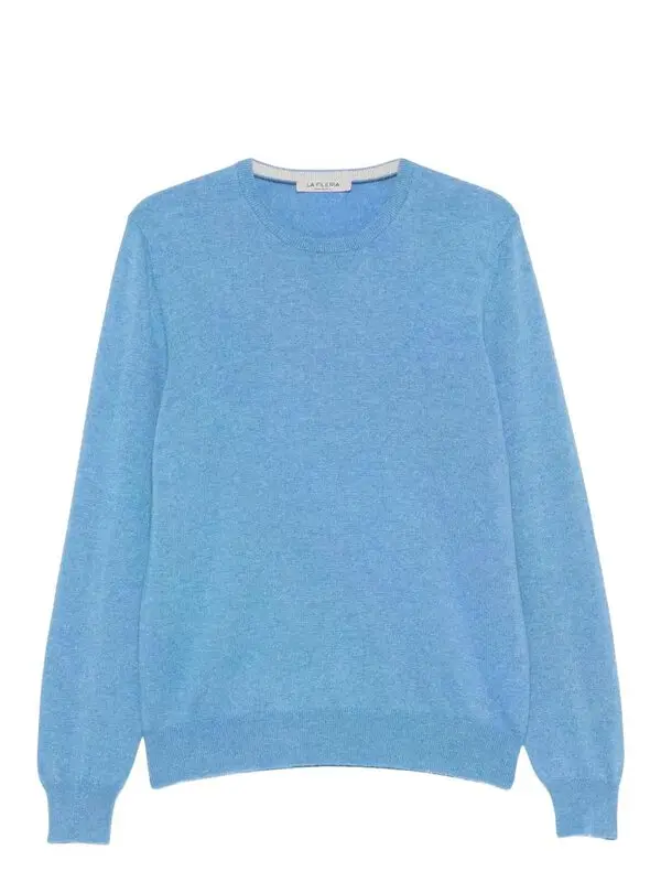 FILERIA Crew Neck Long Sleeve Sweater - Blue