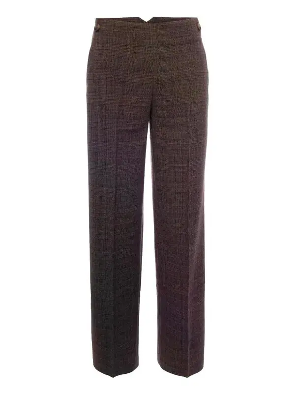 Liu Jo Tartan-check Straight-leg Trousers - Brown