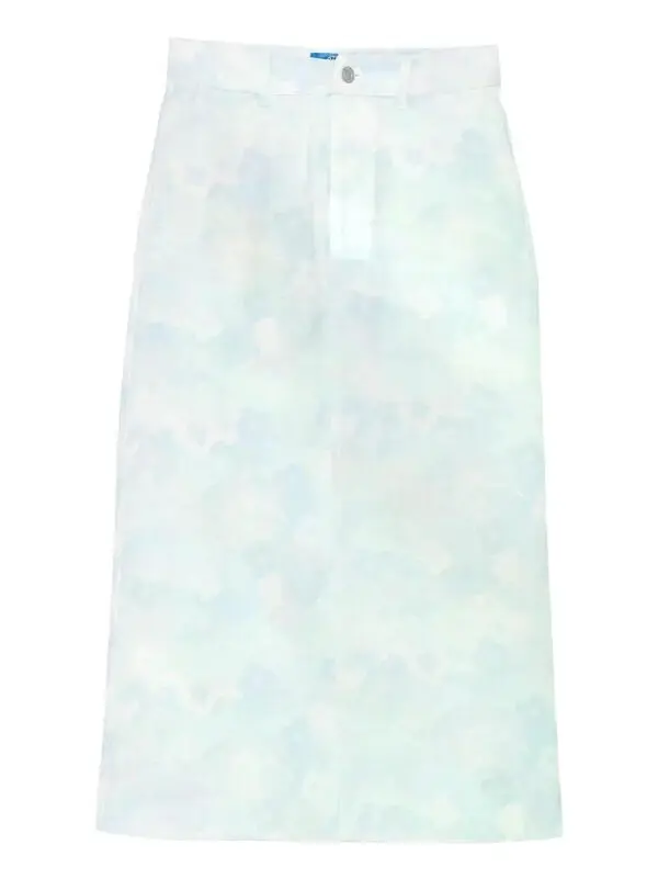 AGNES B. Floral Midi Skirt - Blue