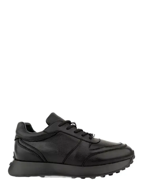 LINDA BAUMANN Lace-up Leather Sneakers - Black