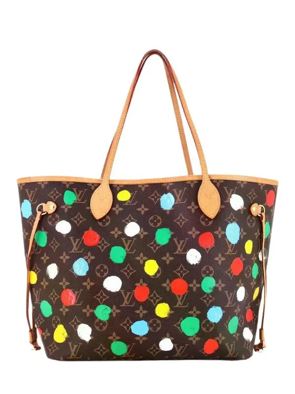 LOUIS VUITTON Neverfull Nm Yayoi Kusama Painted Dots Monogram Canvas Mm Tote Bag - Brown