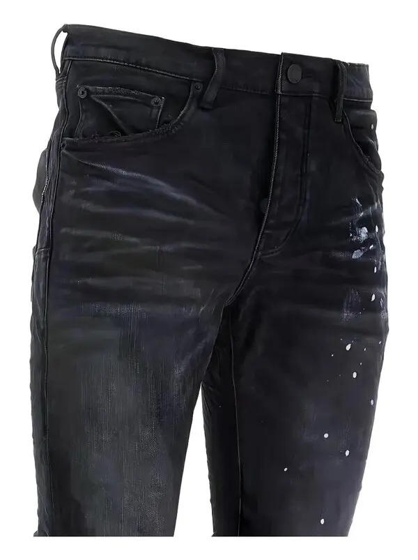 PURPLE BRAND Paint-splatter Distressed Jeans - Black