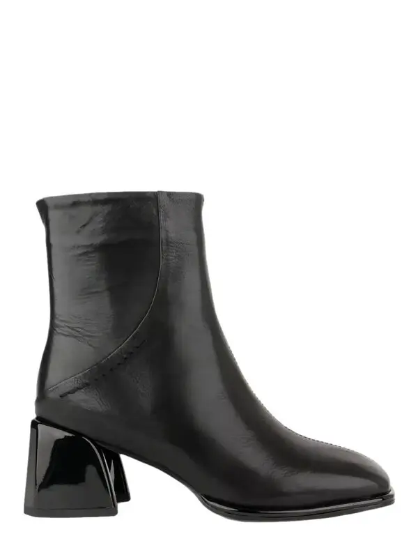 LINDA BAUMANN Sculptural-heel Leather Ankle Boots - Black