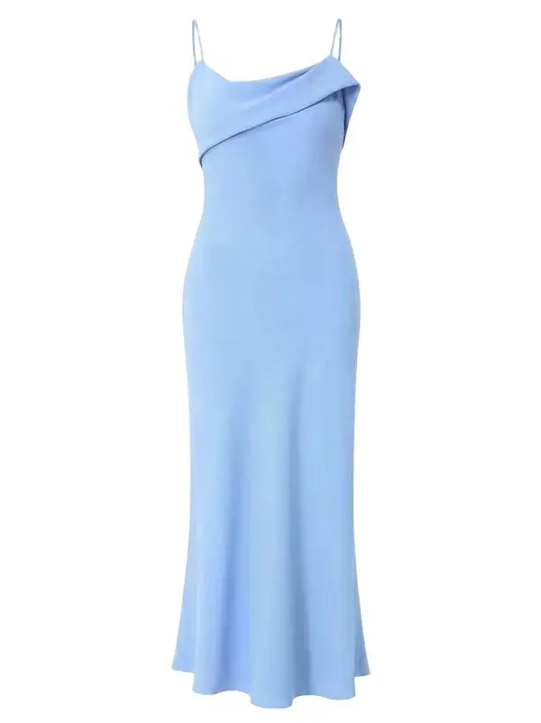 HANITA Draped Asymmetric Maxi Dress - Blue