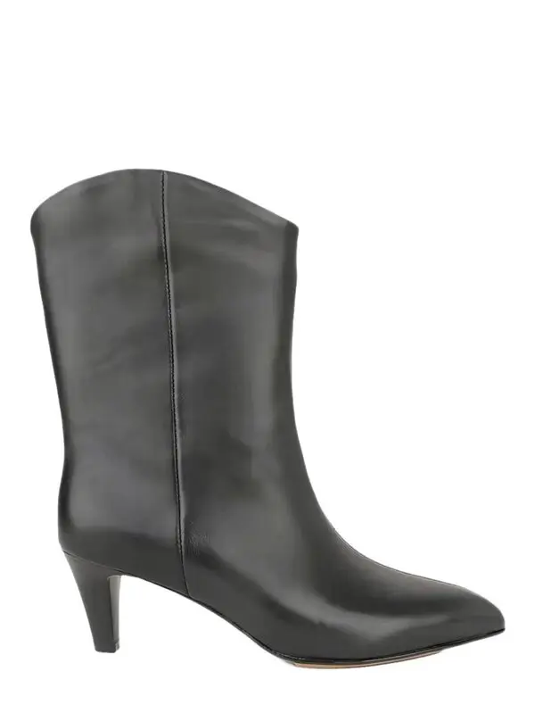 LINDA BAUMANN Pointed-toe Leather Boots - Black