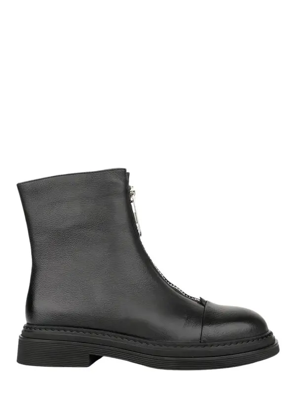 LINDA BAUMANN Front-zip Ankle Boots - Black