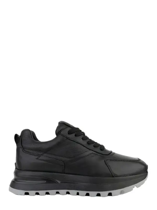 LINDA BAUMANN Panelled Leather Sneakers - Black