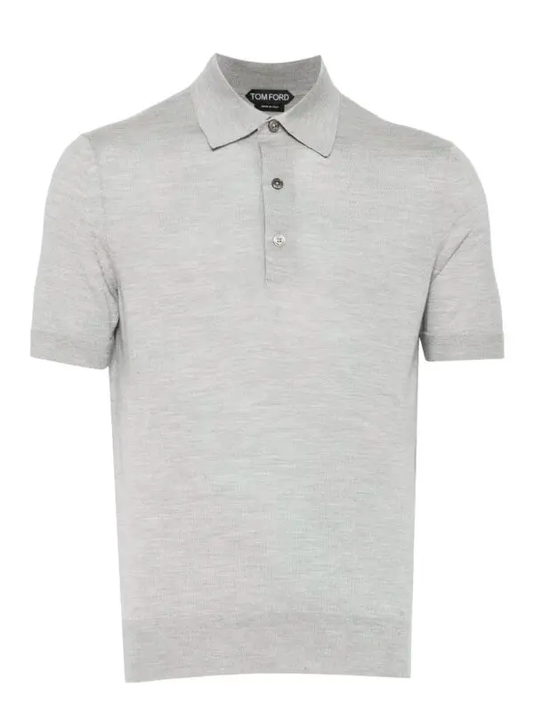 TOM FORD Fine Gauge Polo Shirt - Grey