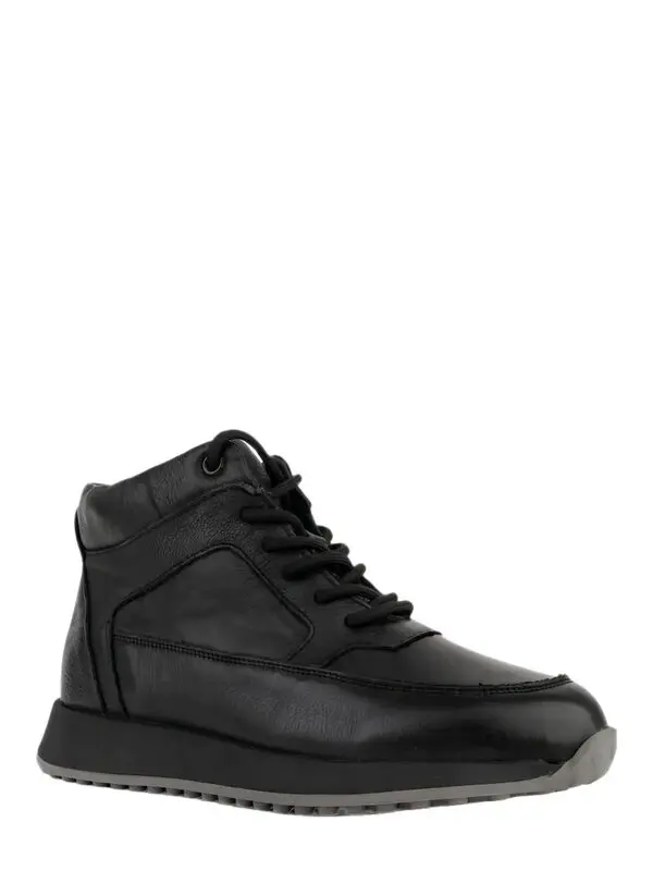 LINDA BAUMANN Lace-up Side-zip High-top Sneakers - Black