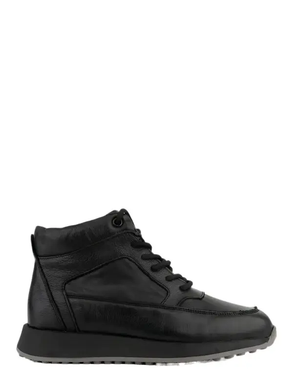LINDA BAUMANN Lace-up Side-zip High-top Sneakers - Black