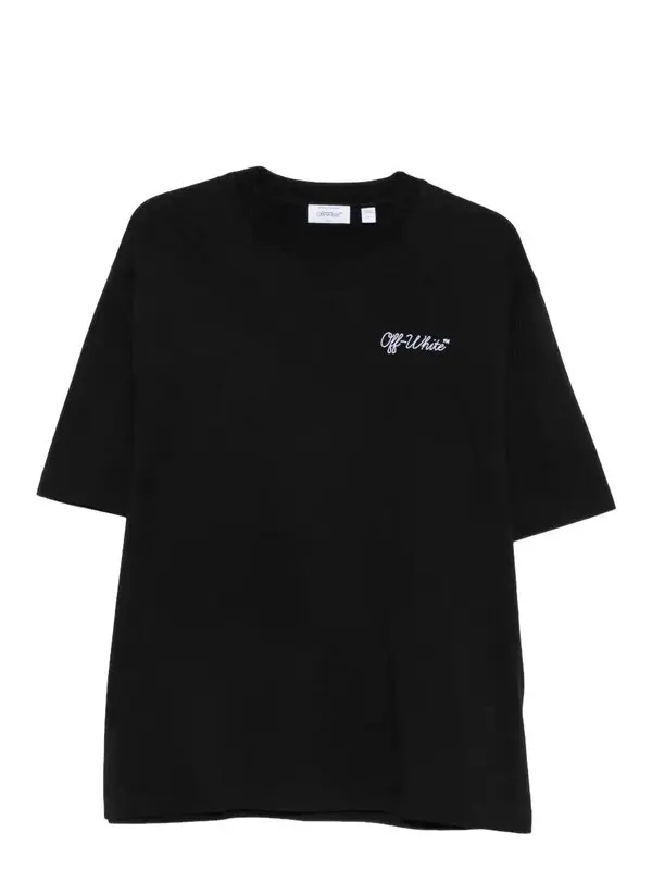 Off-White Logo-embroidered T-shirt - Black