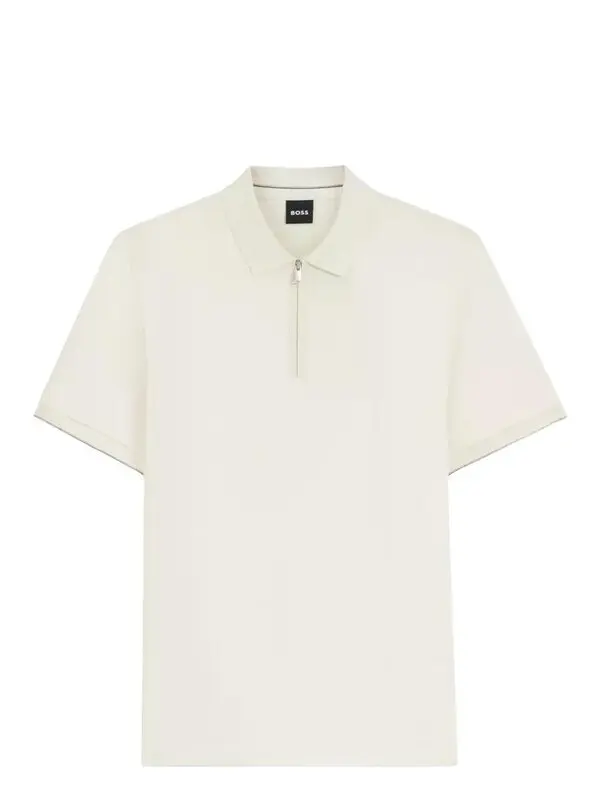 BOSS Zip-fastening Polo Shirt - Neutrals
