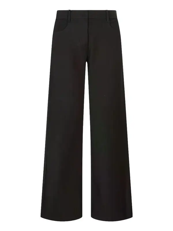 Max Mara Wide-leg Twill-weave Trousers - Black