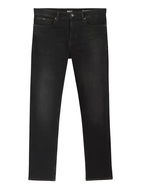 BOSS Slim-fit Jeans With Contrast Topstitching - Black