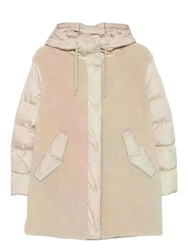Herno Hooded Panelled Coat - Neutrals