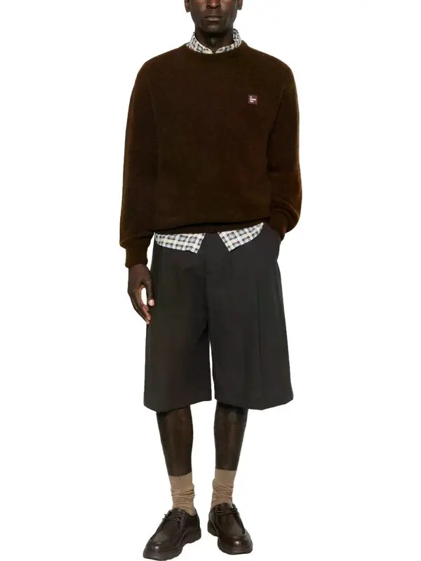 American Vintage Logo-patch Crew Neck Sweater - Brown