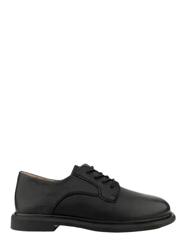 LINDA BAUMANN Grainy Leather Lace-up Shoes - Black