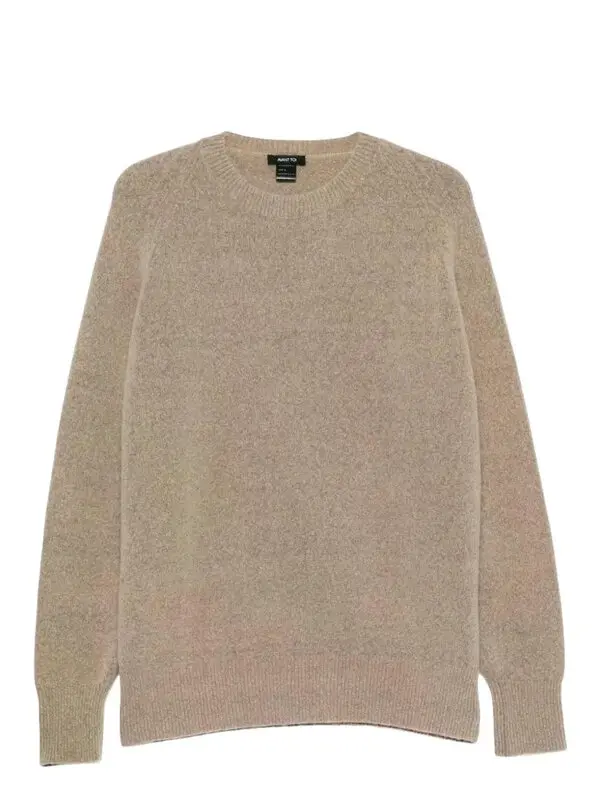 Avant Toi Raglan Sleeve Crew Neck Sweater - Neutrals