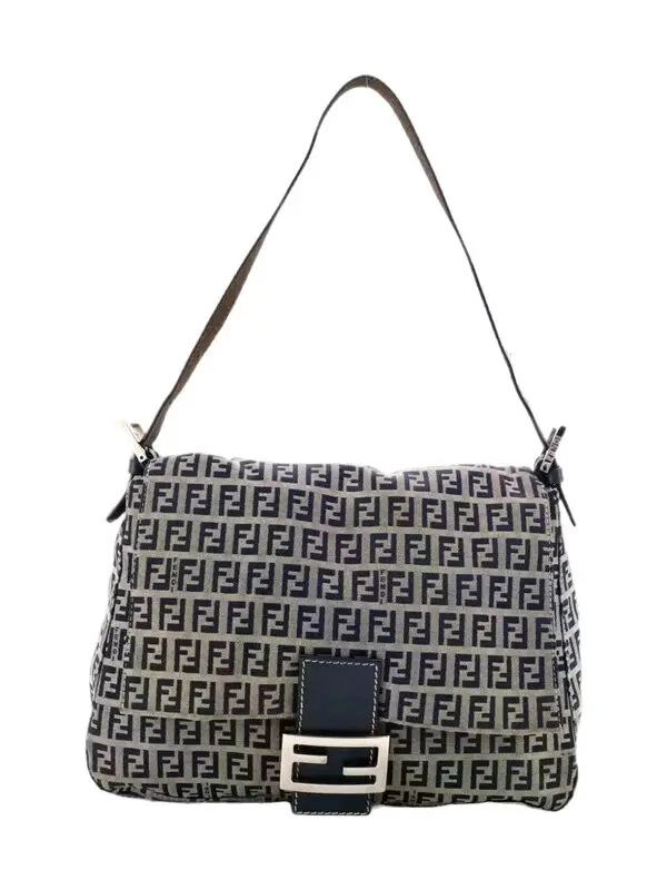 Fendi Mama Forever Zucchino Canvas Shoulder Bag - Blue