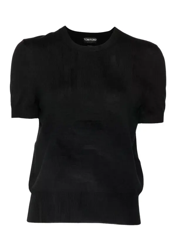 TOM FORD Fine Knit Crew Neck T-shirt - Black