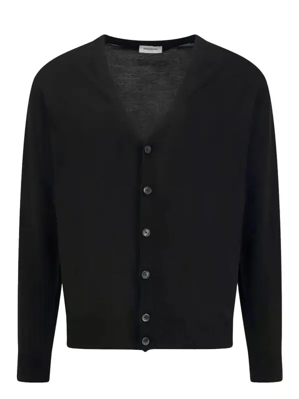 BRAMANI CASHMERE V-neck Button-up Cardigan - Black
