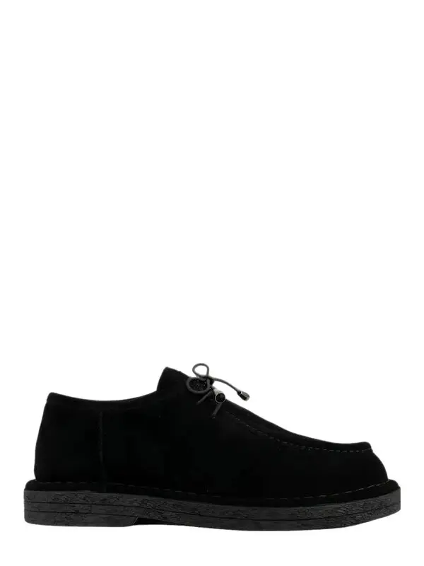 LINDA BAUMANN Suede Lace-up Loafers - Black