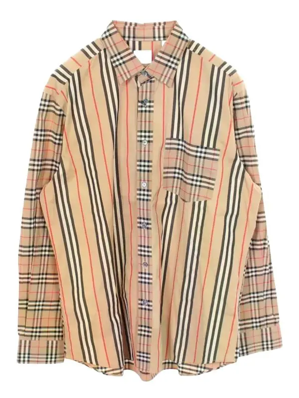 Burberry 2020s Checked Long Sleeve Shirt - Neutrals