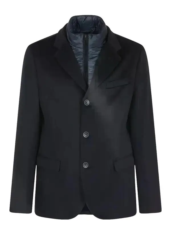 Herno Button-fastening Layered Jacket - Blue