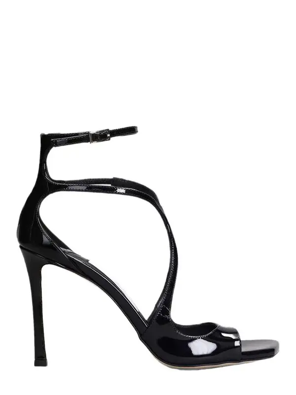 JIMMY CHOO Azia 95 Patent-calf Leather Strappy Sandals - Black