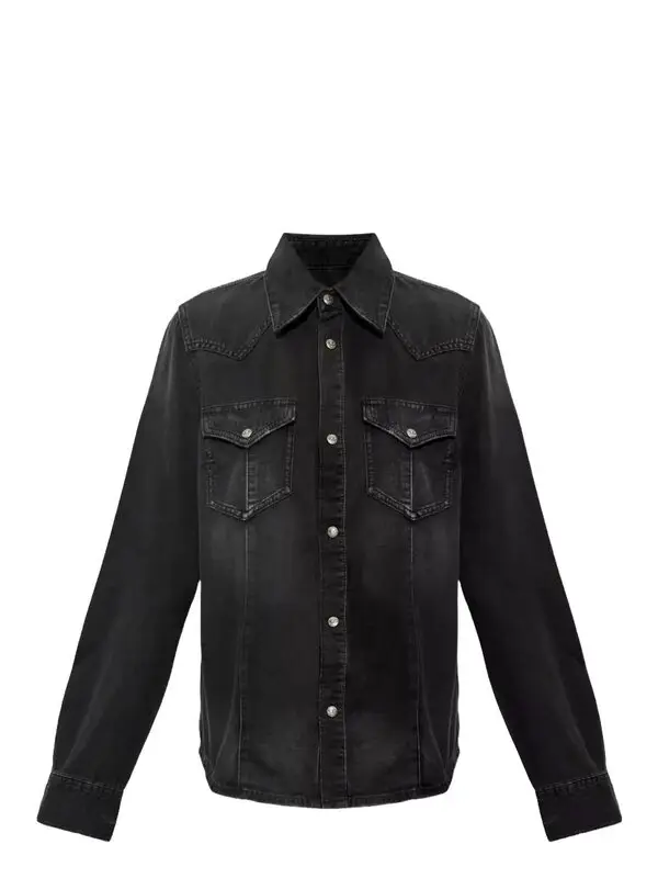 DIESEL® Western Shirt In Treated Denim - Black