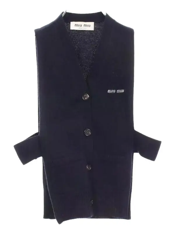 Miu Miu 2010s Side-open Cashmere Waistcoat - Blue