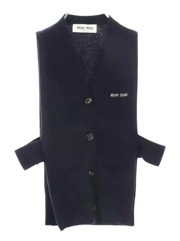 Miu Miu 2010s Side-open Cashmere Waistcoat - Blue